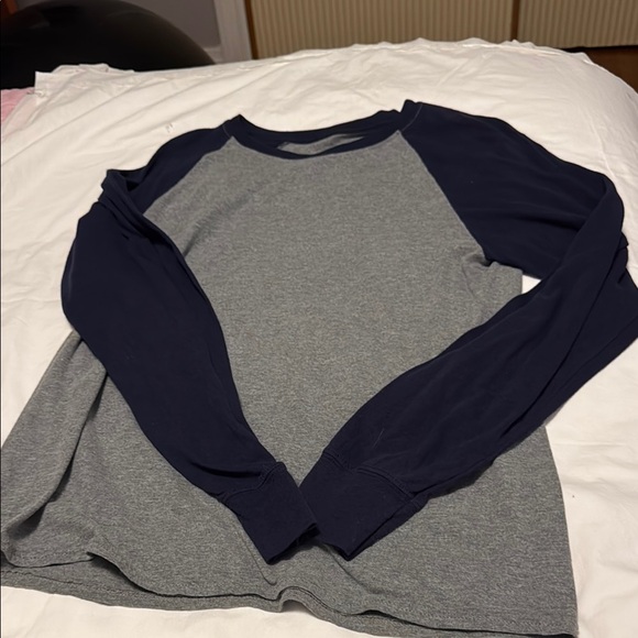 Hanes | Tops | Hanes Gray And Navy Raglan Shirt | Poshmark